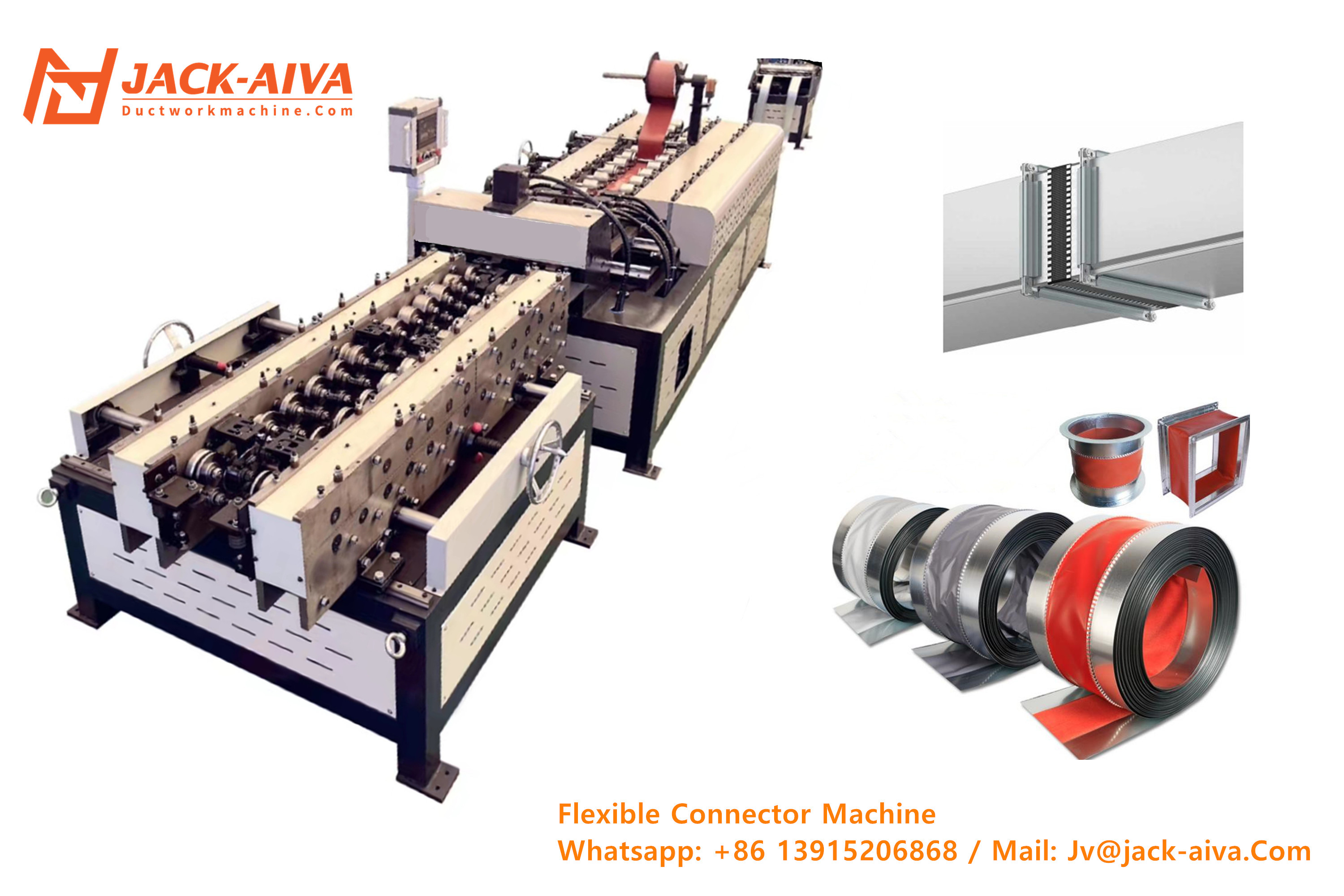 CE Flexible Duct Connector Machine For Hvac Industry Air Duct Connector ...