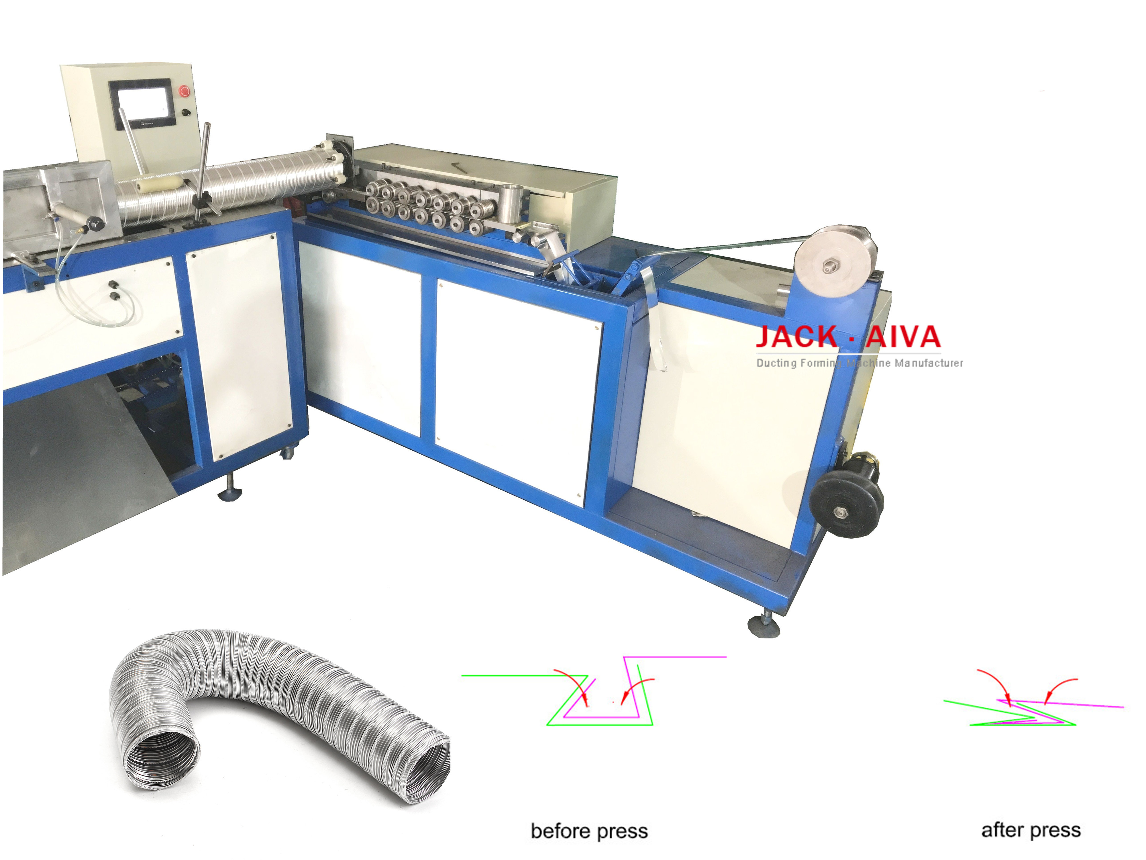 Triple Lock Aluminum Flexible Duct Machine Ductwork Machine